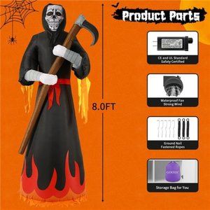 Holiday | 8 Foot Tall Halloween Inflatables Grim Reaper Inflatable Blow ...